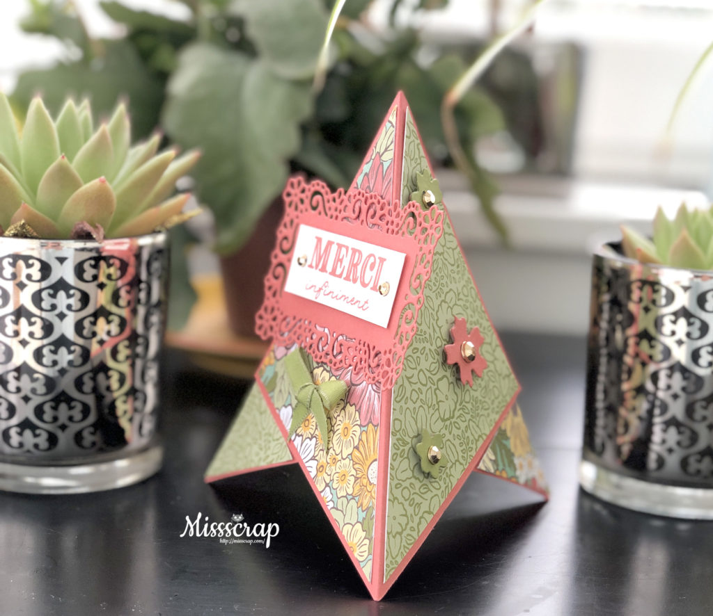 Fancy folds blog hop: Pyramid / Teepee card ( tutorial) - Missscrap