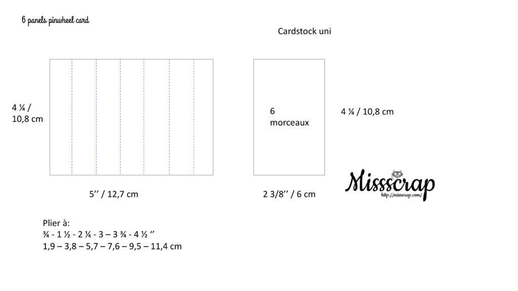La carte moulin à 6 panneaux / 6 panels pinwheel card (tuto) - Missscrap